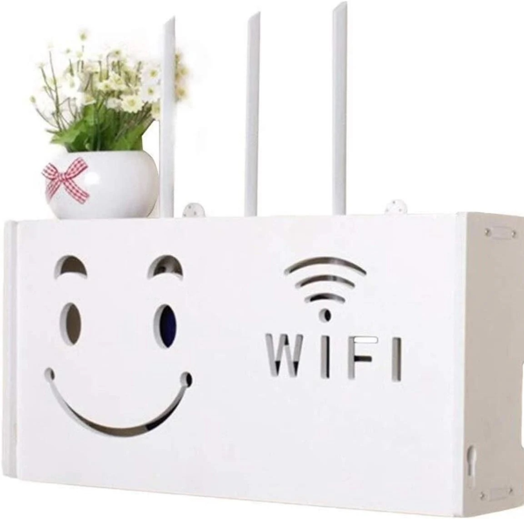 Suport Router Wireless de Perete - Etajera pentru Mascare Cabluri si ...